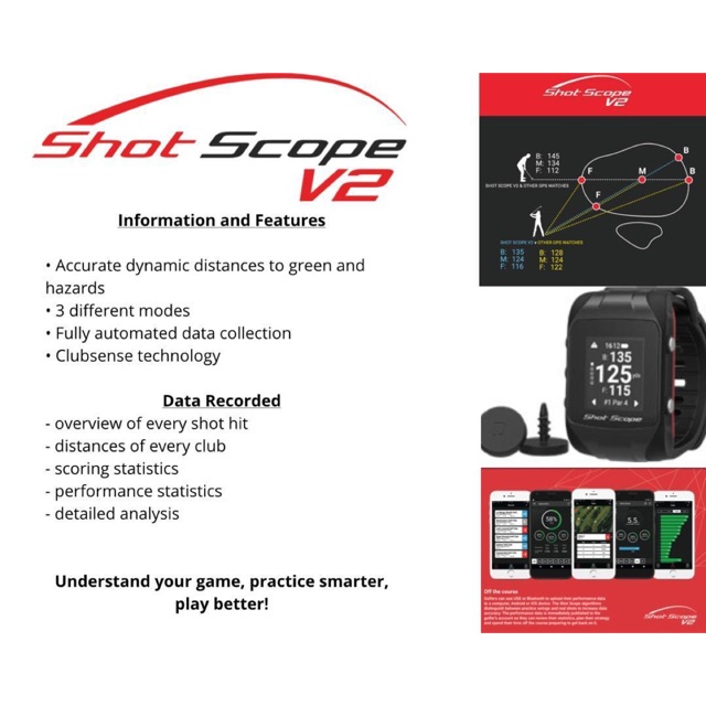 Shot Scope V2 golf watch | Shopee Malaysia