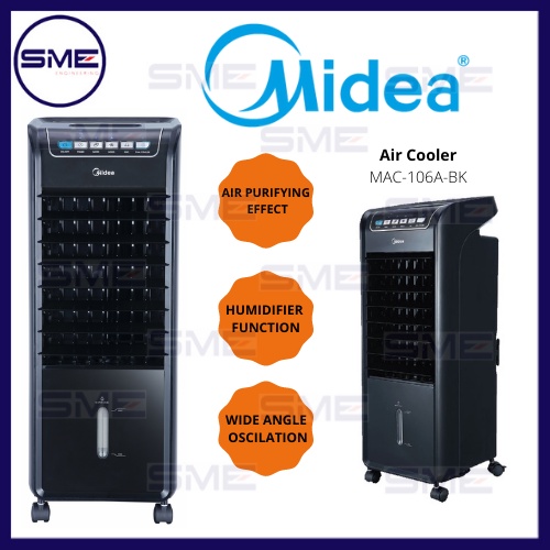 MIDEA AIR COOLER 6L / 10L / 15L, MAC-106A-BK / MAC-120AR / MAC-215F ...