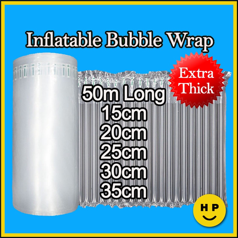 Happy Packer 50m Extra Thick Inflatable Bubble Air Wrap Air Packaging ...