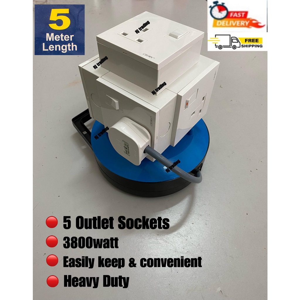 (Heavy Duty) 5 ways Vertical Tower / Roller Extension wire 5 metre ...