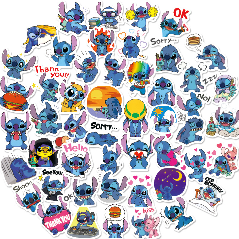 50pcs Disney Lilo & Stitch Anime Cartoon Stitch Girl Stickers ...