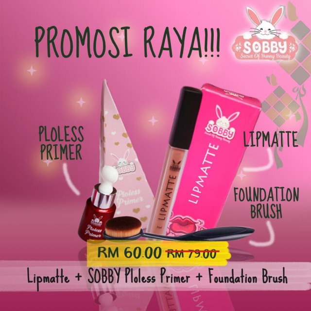 [ORIGINAL HQ] PROMOSI RAYA!! SOBBY PLOLES PRIMER + SOBBY LIPMATTE + FD ...
