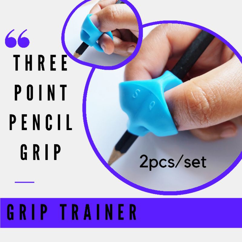 Pemegang Pensel [2pcs/set] Three point pencil grip Pencil trainer ...