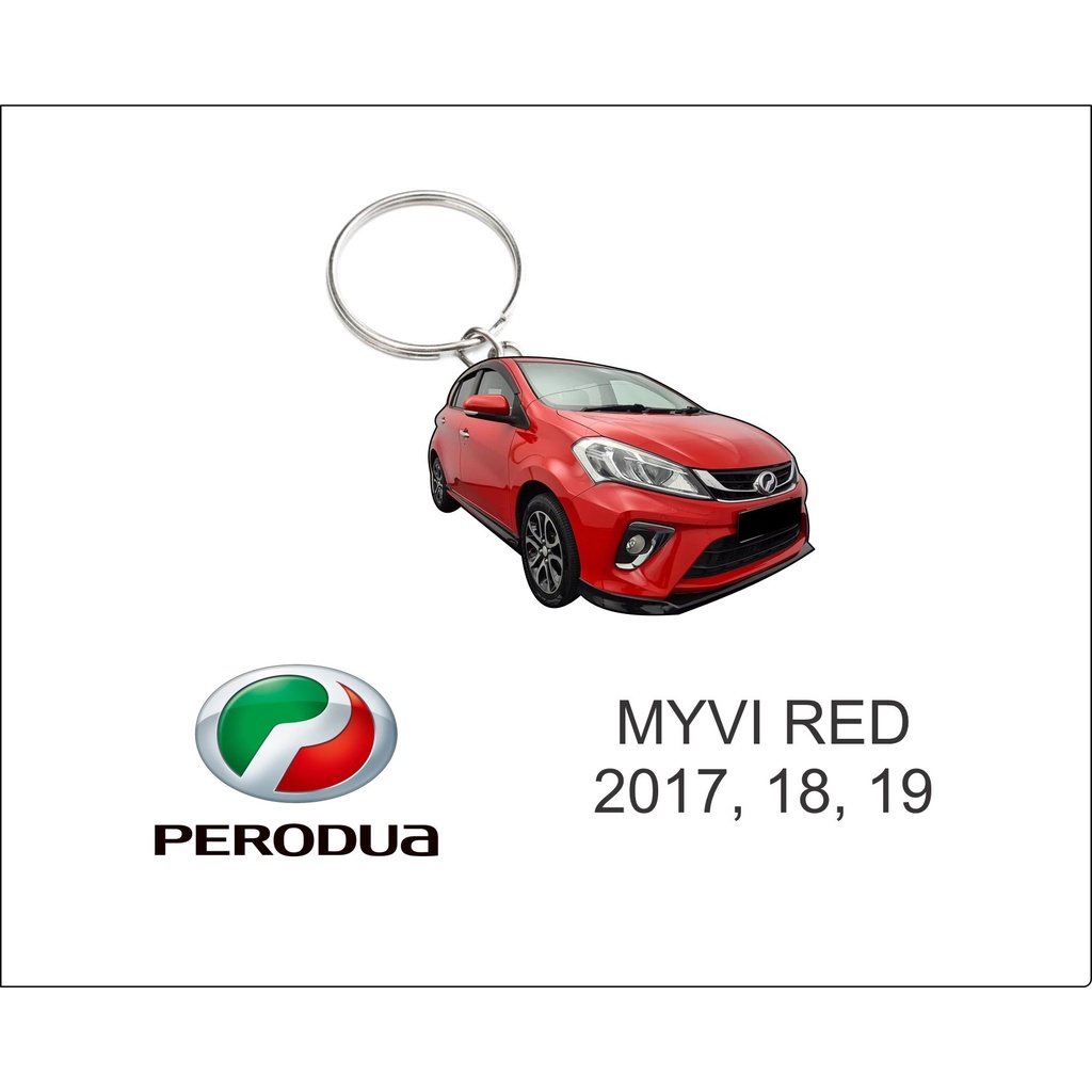Perodua Myvi Red Merah Keychain 2d 2017 2018 2019 Shopee Malaysia