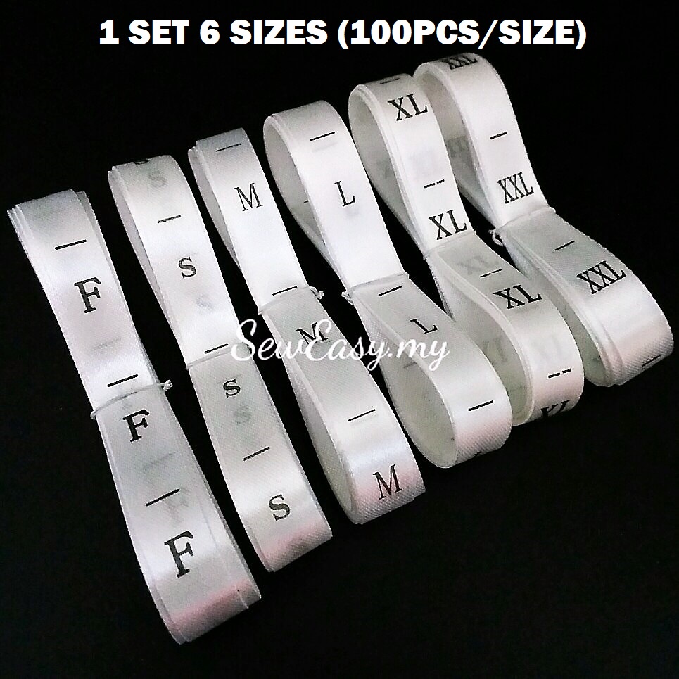 Cloth's Size Tag / Label Saiz (6 sizes in 1 set) | Shopee Malaysia