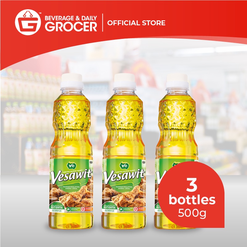 Vesawit Cooking Oil 500g (3 x 500g) 3 Bottles | Shopee Malaysia