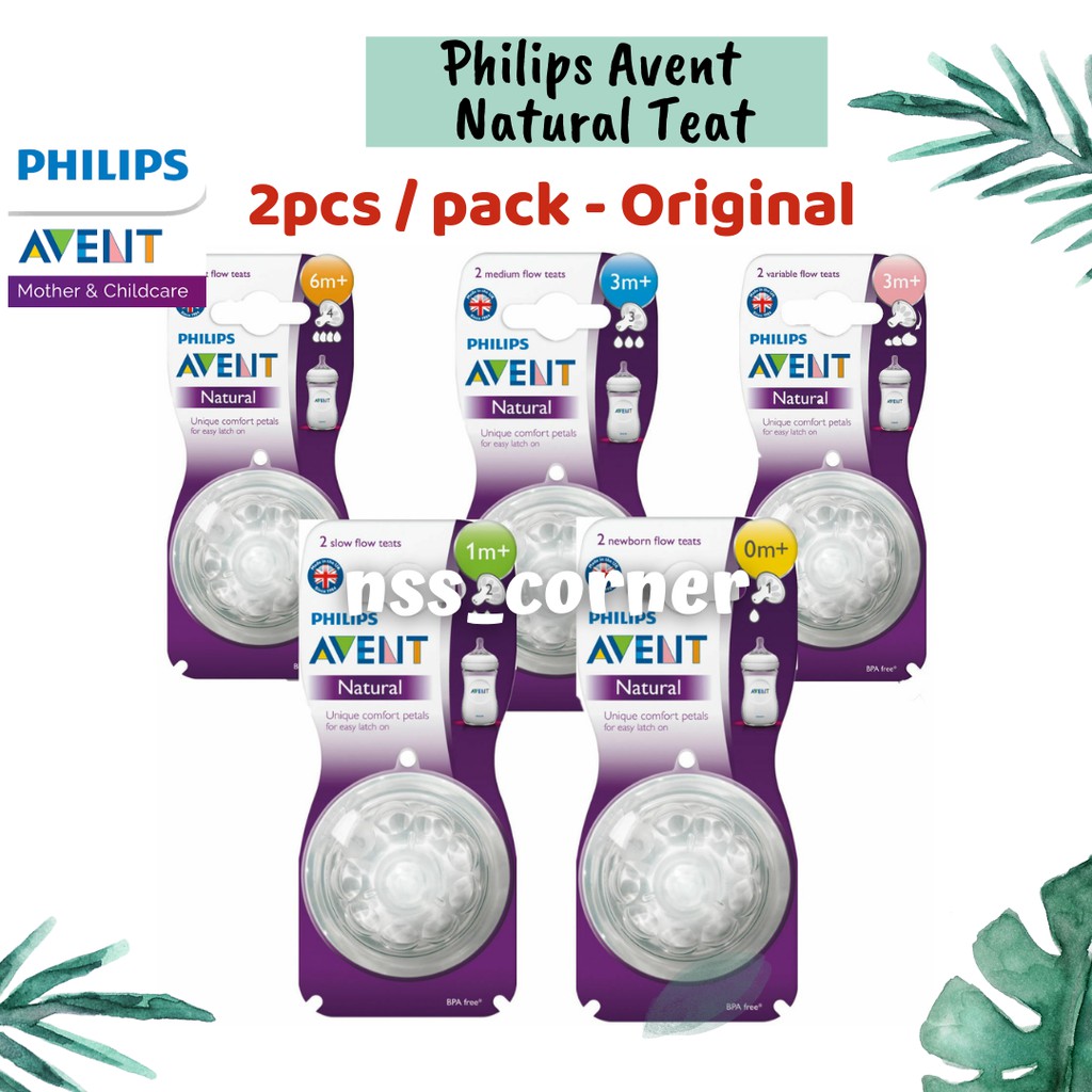 Puting Botol Philips Avent Natural Teat 2pcs Original Pack Shopee