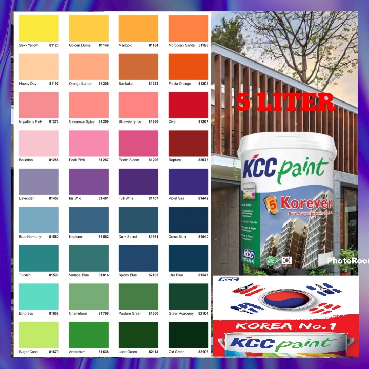 SINAR KCC 5 LITER KOREVER PURE EXTERIOR WALL PAINT 5 YEARS CAT DINDING LUAR RUMAH MATT TIDAK ...