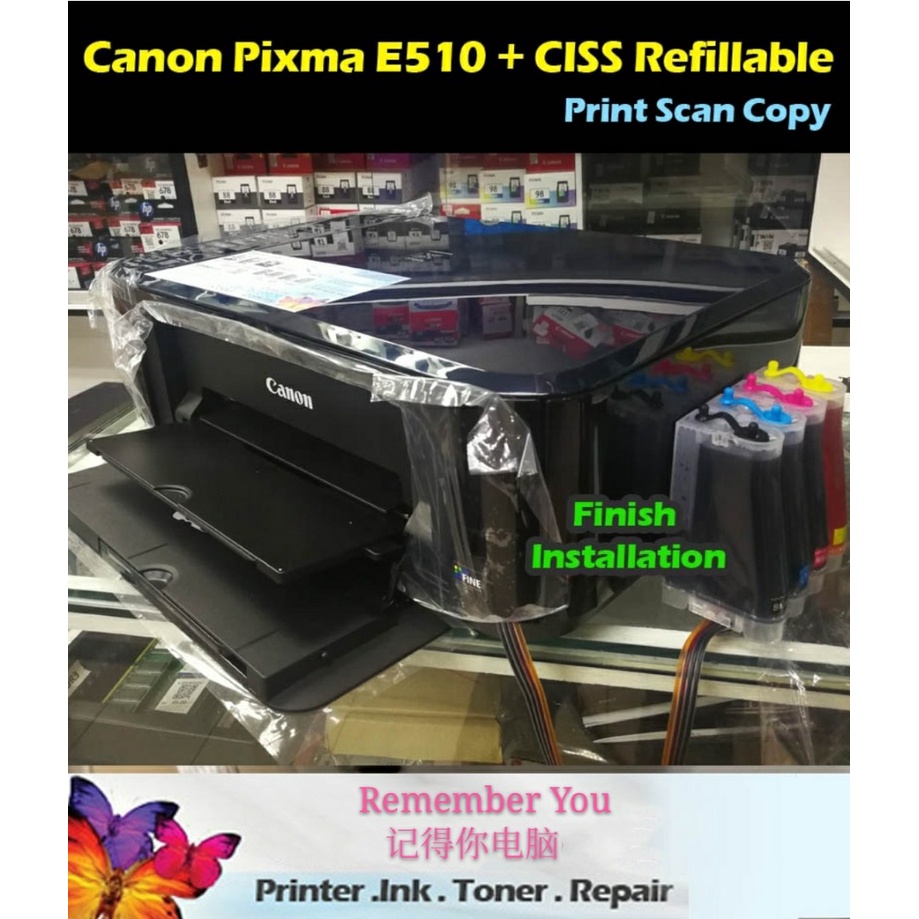 CANON PIXMA E510 WITH CISS TANK REFIILABLE | Shopee Malaysia