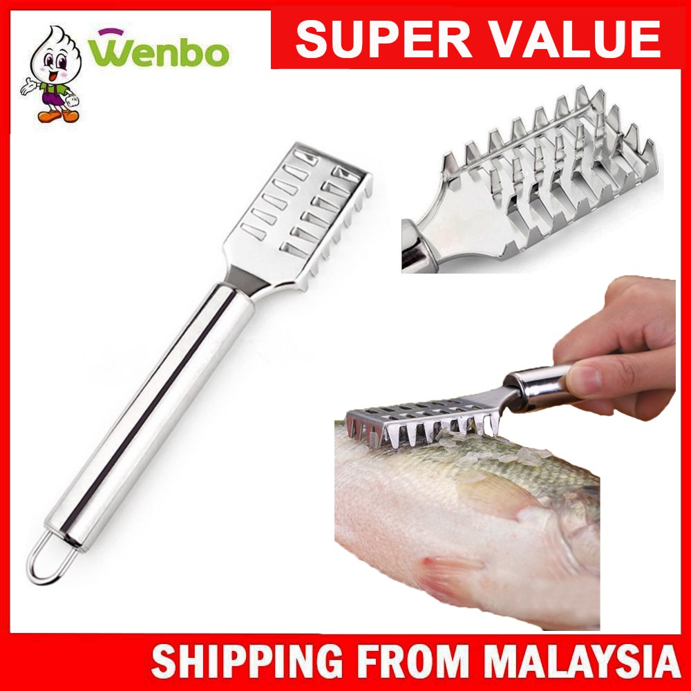 Wenbo Fish Scale Scraper Fish Scale Remover Fish Cleaner Stainless ...