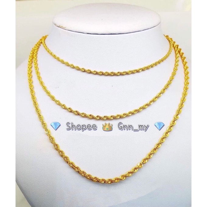 EMAS 375 RANTAI LEHER PINTAL BUBUT KOSONG 375 GOLD HOLLOW NECKLACE | Shopee Malaysia