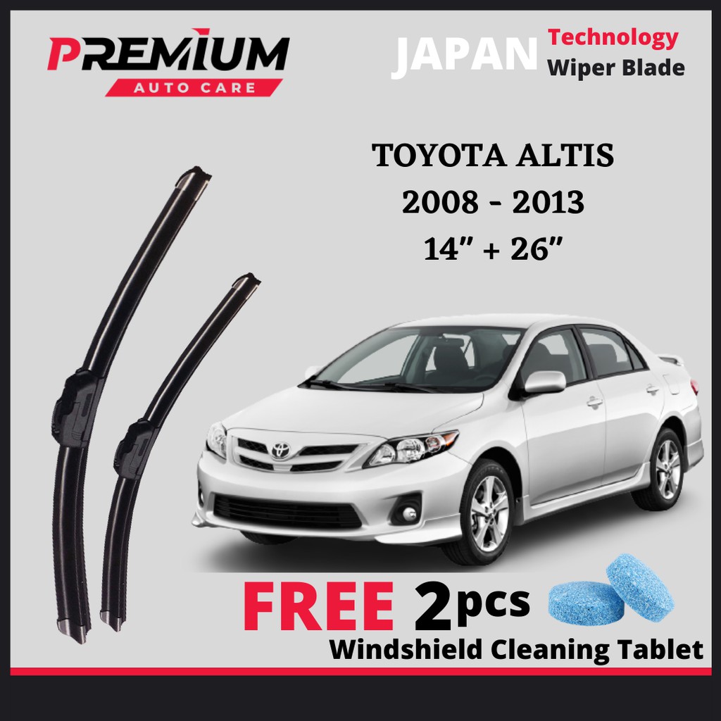 🔥 TOYOTA COROLLA ALTIS (E140) 2008-2013 PREMIUM WIPER BLADE JAPAN TECHNOLOGY WIPER BLADE ...