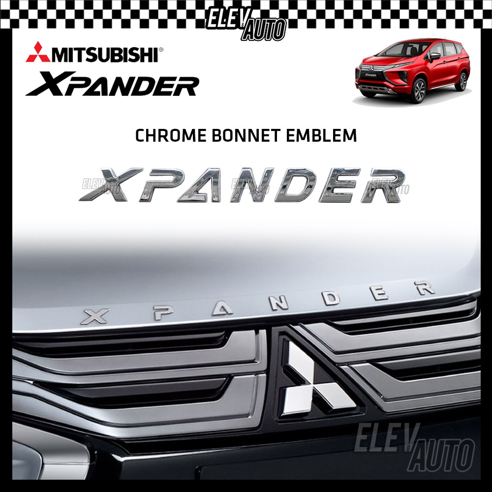 Mitsubishi Xpander CHROME MATTE BLACK Bonnet Emblem Hood Logo ...