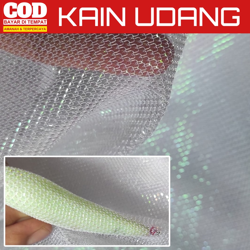 Metallic Shrimp Fabric For Egi Squid Bait Transparent Mesh Fabric ...