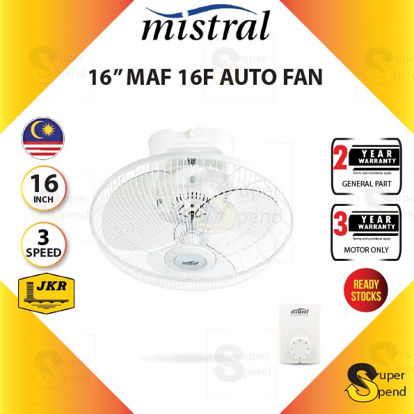 [ Mistral ] 16" Auto Fan KQ409 F-MQ409 MAF-16F MAF16F | Shopee Malaysia