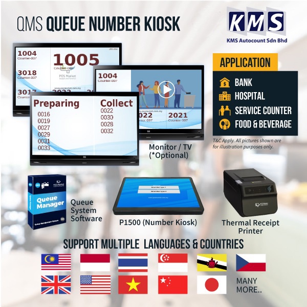 QMS Queue Number Kiosk Queue System Queue Management System | Shopee ...