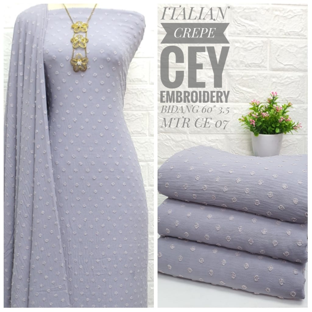 KAIN PASANG ITALIAN CREPE EMBROIDERY | EMBROIDERY COTTON | NEW ARRIVAL ...