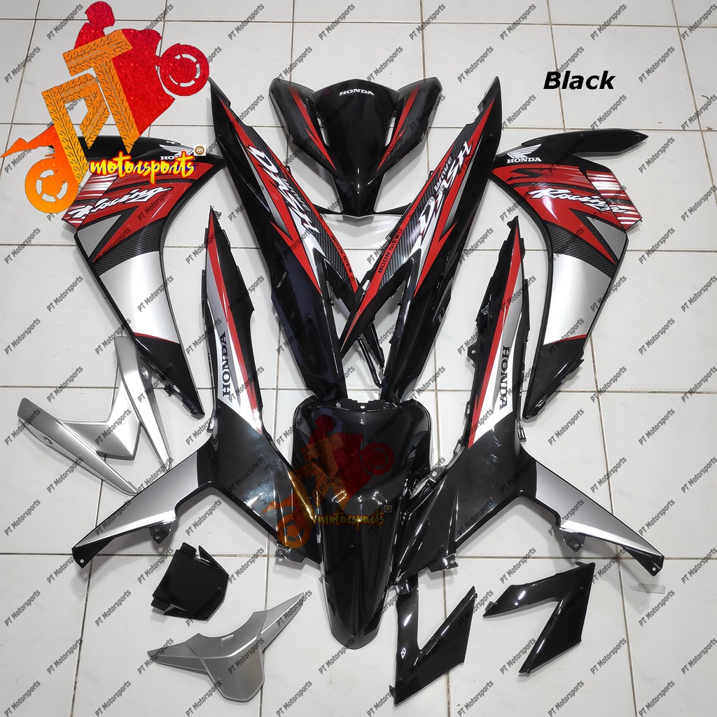Honda Dash 110 Dash 2 Dash V2 Cover Set Black With Sticker | Shopee ...