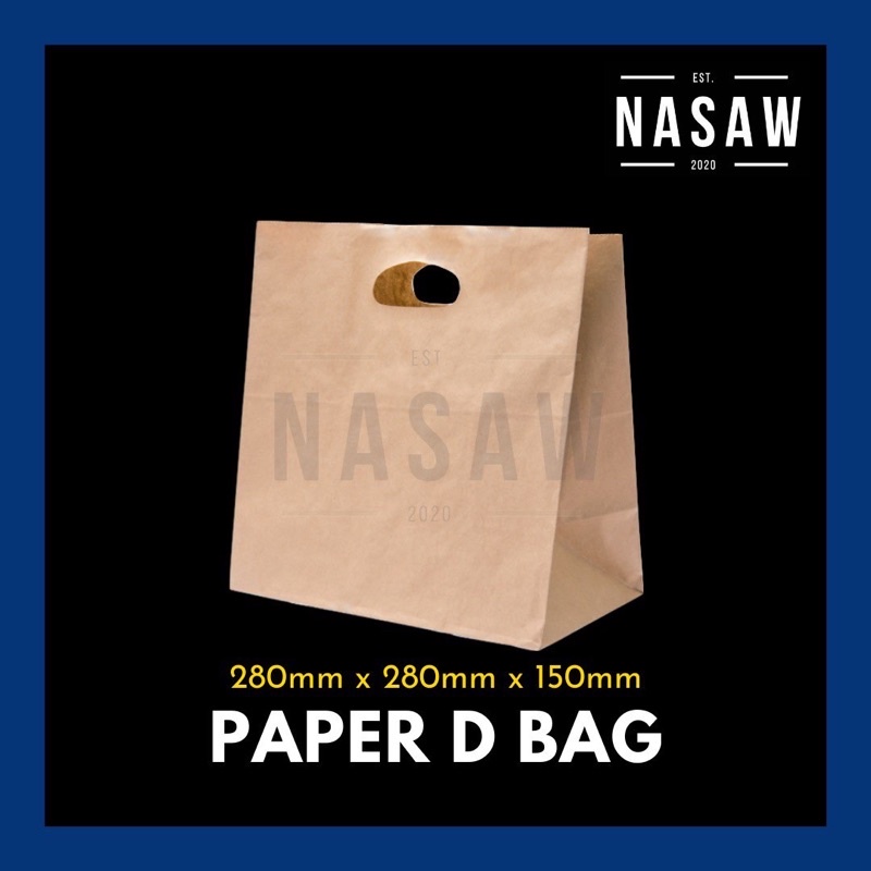 Paper D Bag / Die Cut Handle Bag / Paper Bag / Gift Bag/ Takeaway Food ...