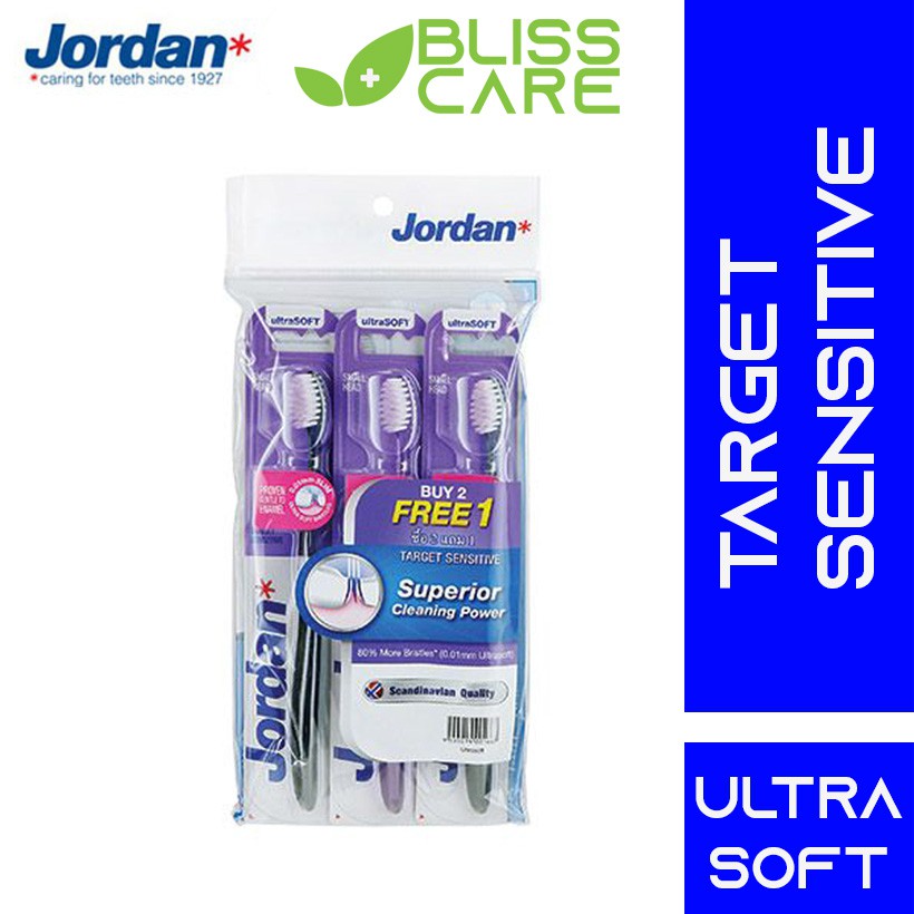 (Buy 2 free 1) Jordan Adult Target Sensitive Toothbrush 2+1 Clean Teeth ...