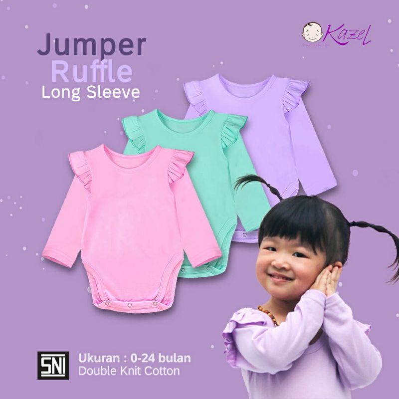 Kazel JUMPER RUFFLE Baby girl 3pcs | Shopee Malaysia