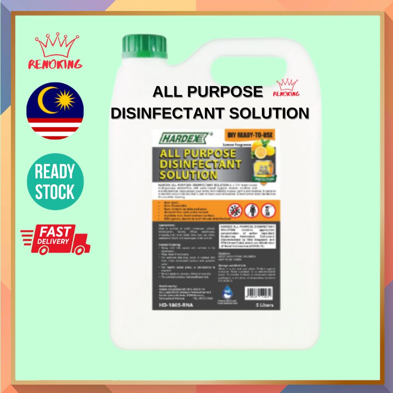 [READY STOCK] HARDEX Clean & Disinfectant Solution Ready To Use 5L ...