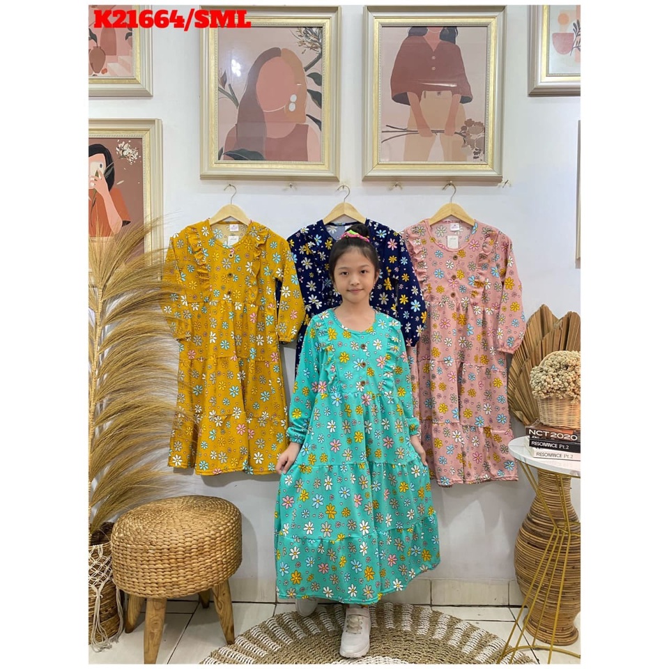 Gamis For Girls With ruffle motif flower motif, latin Brand voxy ...