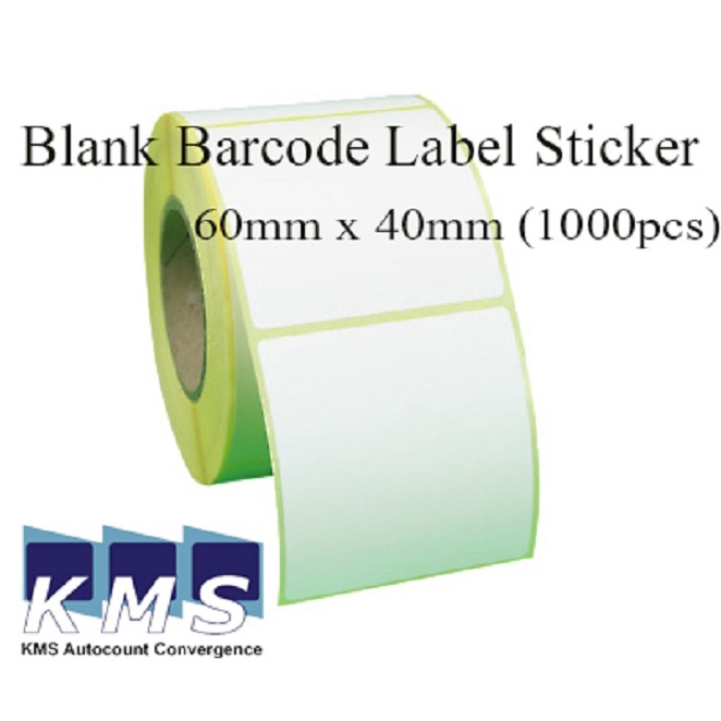 Blank Barcode Label Sticker 60mm x 40mm (1000pcs) (1roll) | Shopee Malaysia