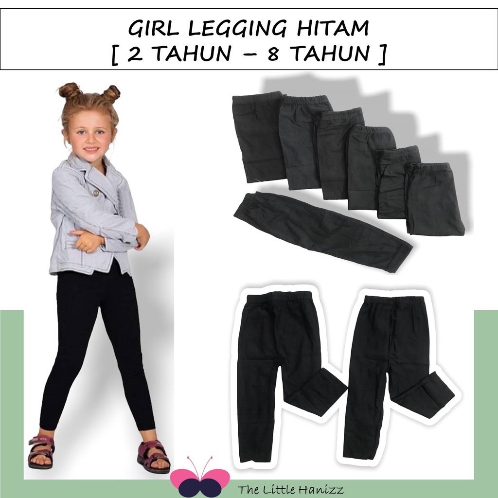 Girl Legging Hitam 2Y 3Y 4Y 5Y 6Y 7Y 8Y | Shopee Malaysia