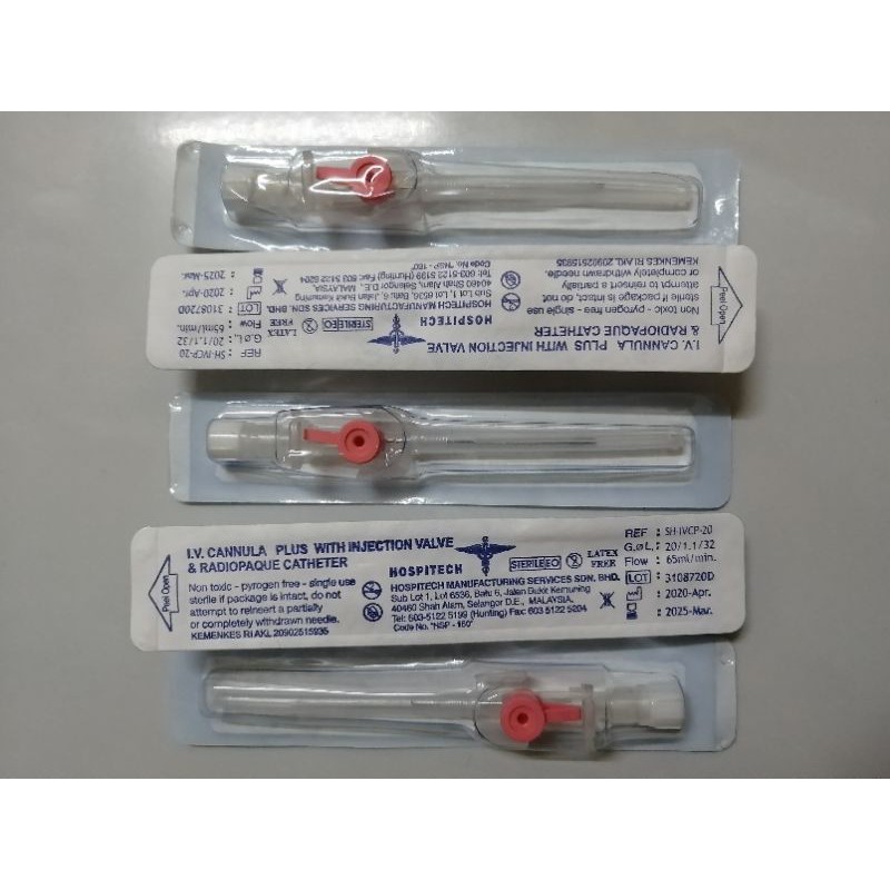 HOSPITECH IV CANNULA BRANULA PLUS (SIZE18G/20G/22G/24G) 10 PCS | Shopee ...