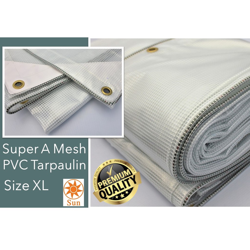 Size XL Super A Mesh PVC Tarpaulin Semi - Transparent Ready Made Cover ...