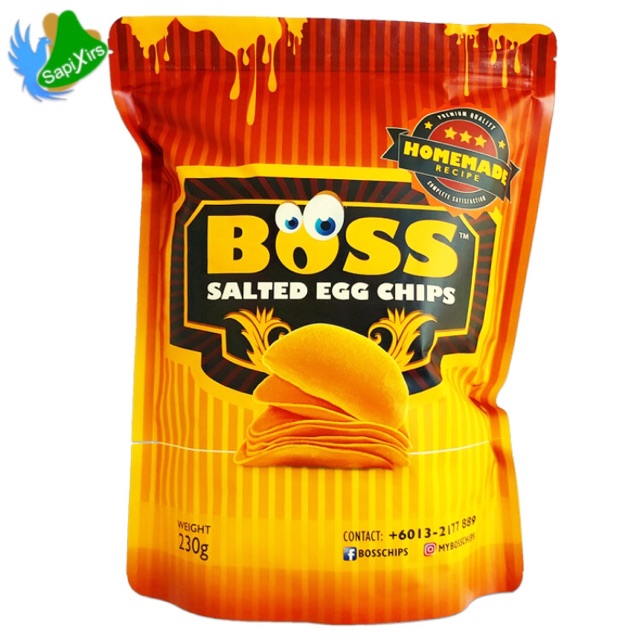 Boss Chips Salted Egg Chips Snack (230g) | Snek Kerepek Telur Masin ...