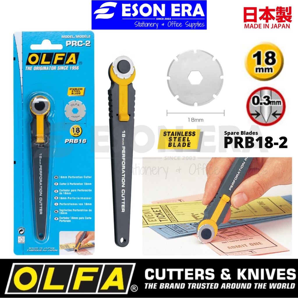 Olfa PRC-2 18mm Perforation Cutter Made In Japan Knife Pisau Bulat (Blades Olfa RB18-2/PRB18-2 ...