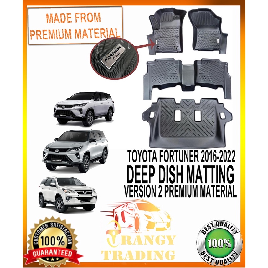 Toyota Fortuner 2016 to 2025 OEM TPE / 7D / EXCELLENT Deep Dish Matting ...
