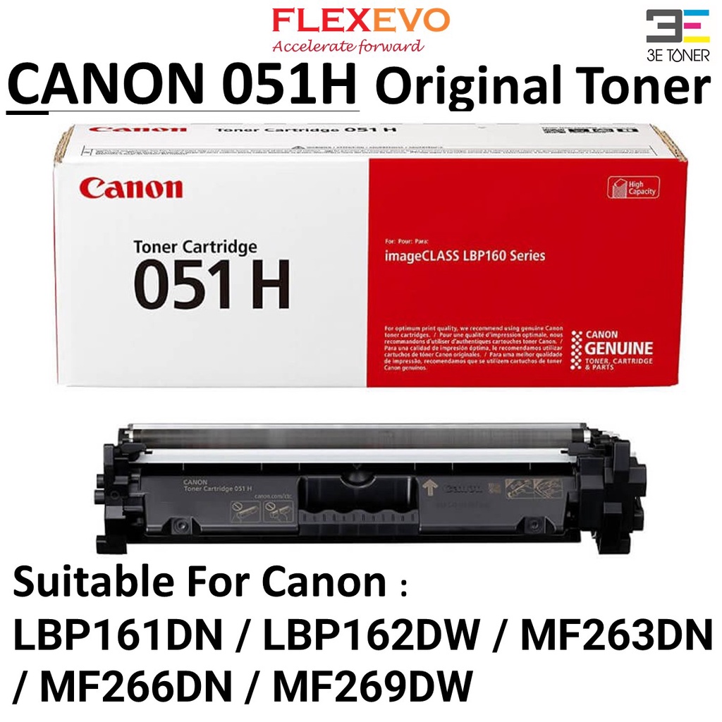 Canon Cartridge 051 051H Black Original Toner For ImageClass LBP161DN LBP162DW MF263DN MF266DN ...