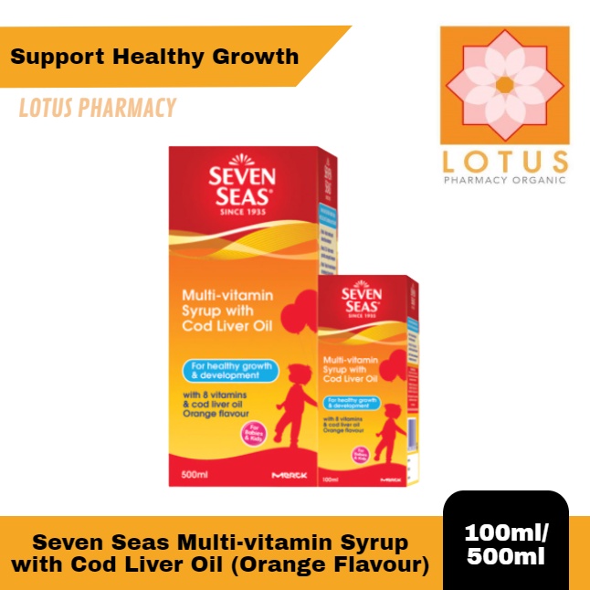 Seven Seas Multivitamin Syrup With Cod Liver Oil (100ml /500ml /500ml ...