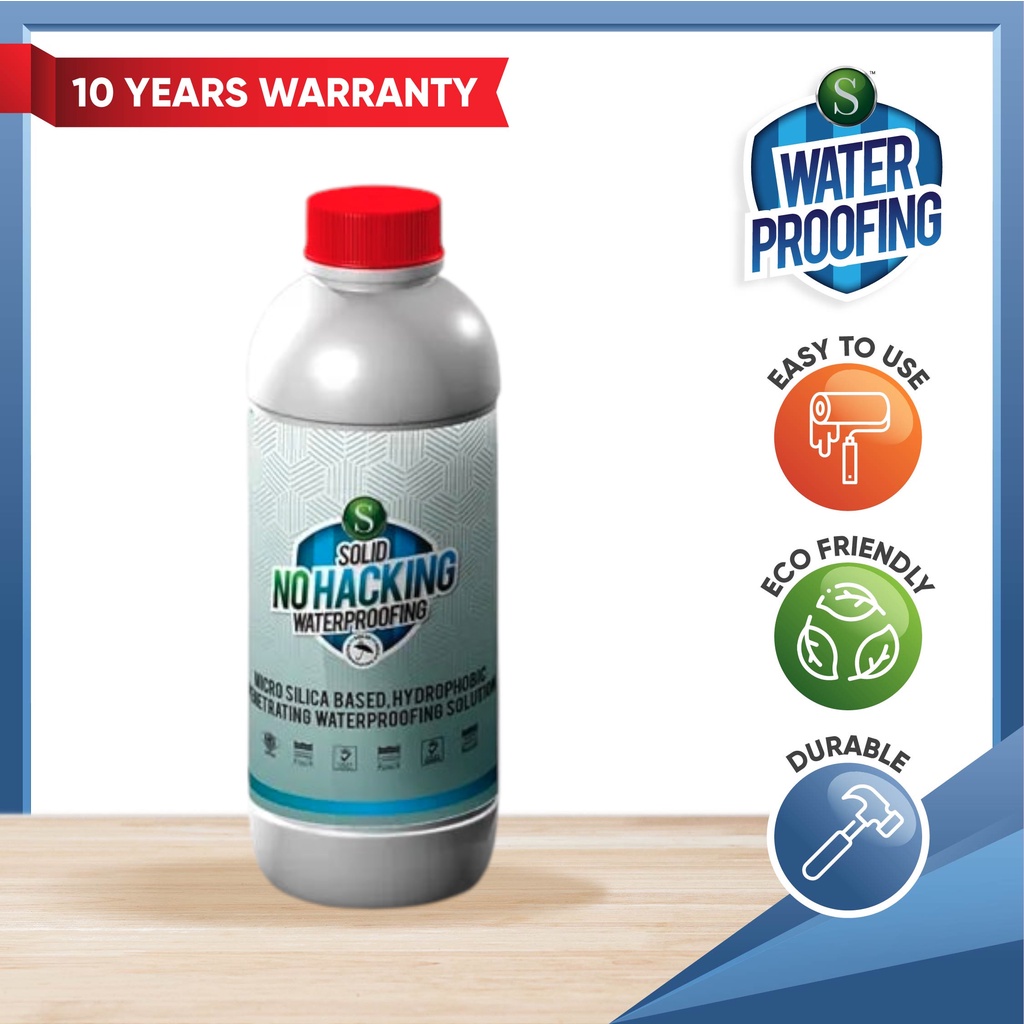 SOLID NO HACKING WATERPROOFING Solution (500ml / 1 Litre) | Shopee Malaysia