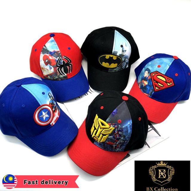 🇲🇾Ready Stock Caps 3Y-9Years Kids Hats Boys Girls Cartoon Children Topi ...
