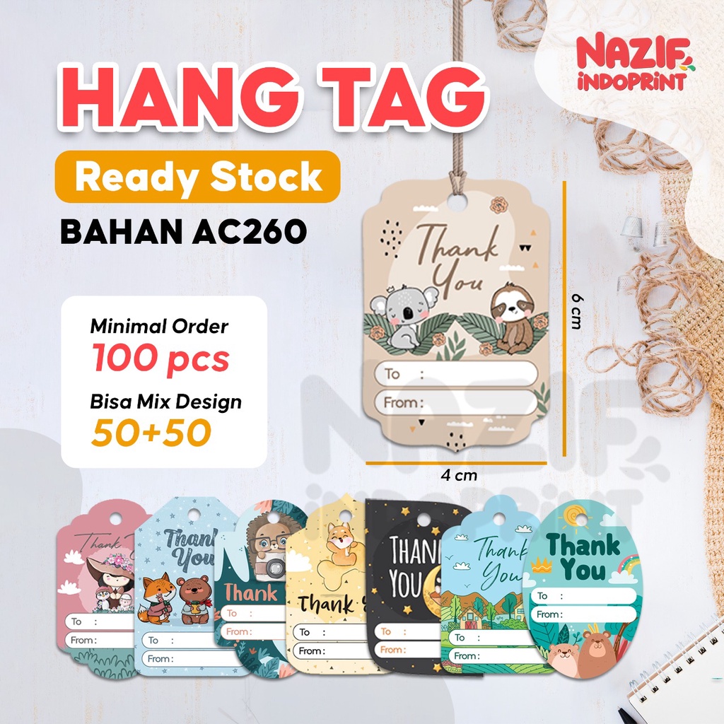 Hang Tag Thank You 2 Sides Art Carton Thick 260 gsm / Hang Tag ...