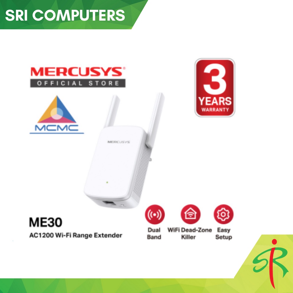 Mercusys ME30 AC1200 Wi-Fi Range Extender (Powered by TP-Link) | Shopee ...