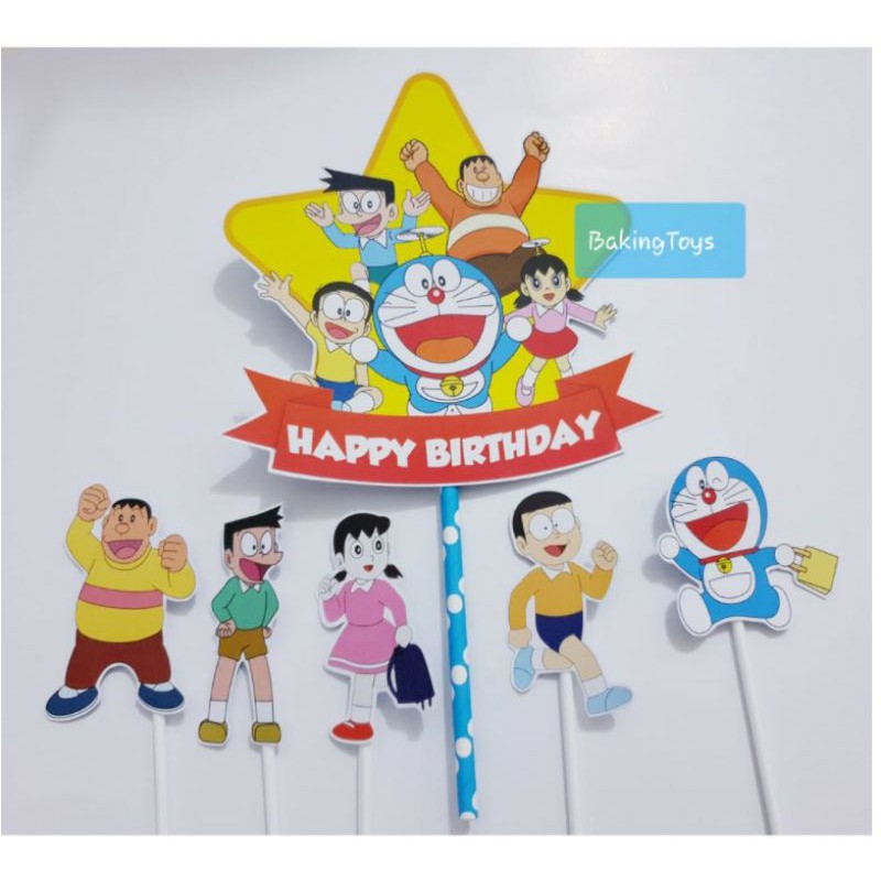 Doraemon Bintang Birthday Cake Topper / Birthday Cake Decoration ...