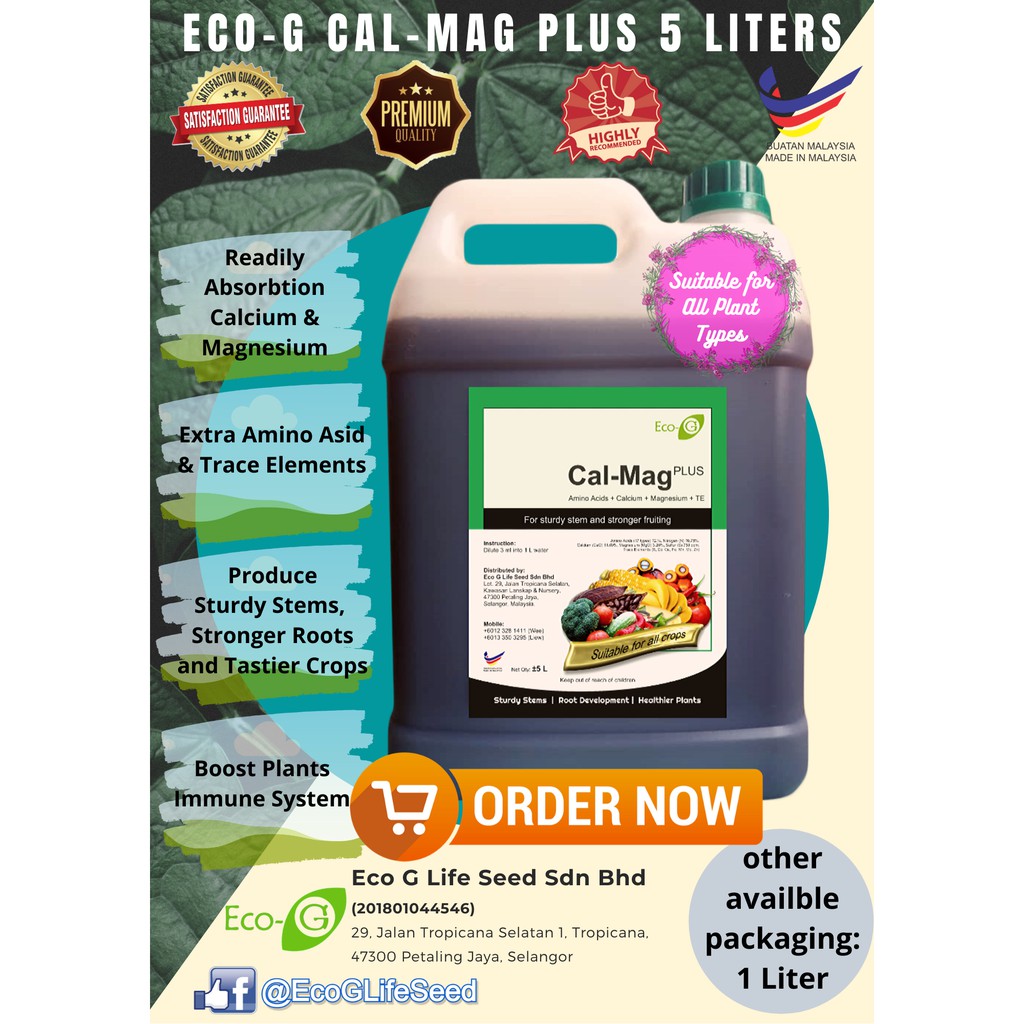 5L - Baja Cal-Mag Plus Eco-G Tambahan Amino Asid & Trace Elements | Baja Air Super | Liquid ...