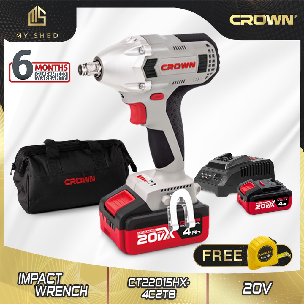 CROWN PROFESSIONAL CT22015HX-4C2 TB CORDLESS IMPACT WRENCH 12V | Shopee ...