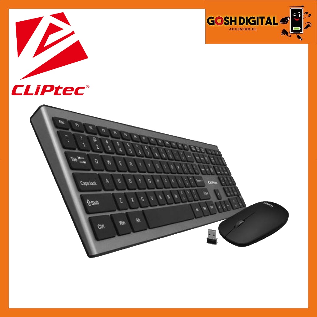 CLiPtec SLIMLINE AIR Ultra Slim Wireless Silent Multimedia Keyboard and ...