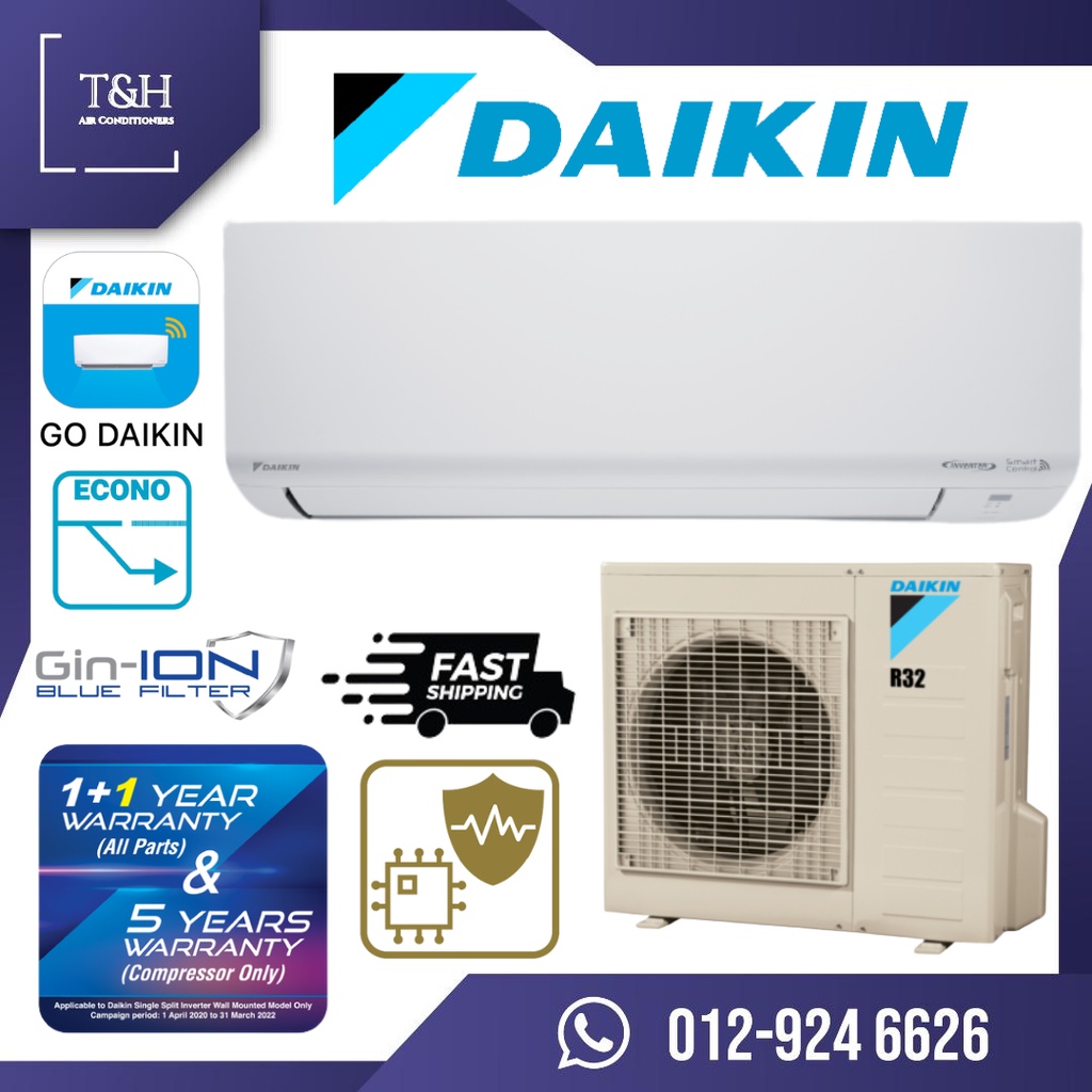 Daikin 1hp 1 5hp 2hp 2 5hp R32 Standard Inverter Air Conditioner Ftkf