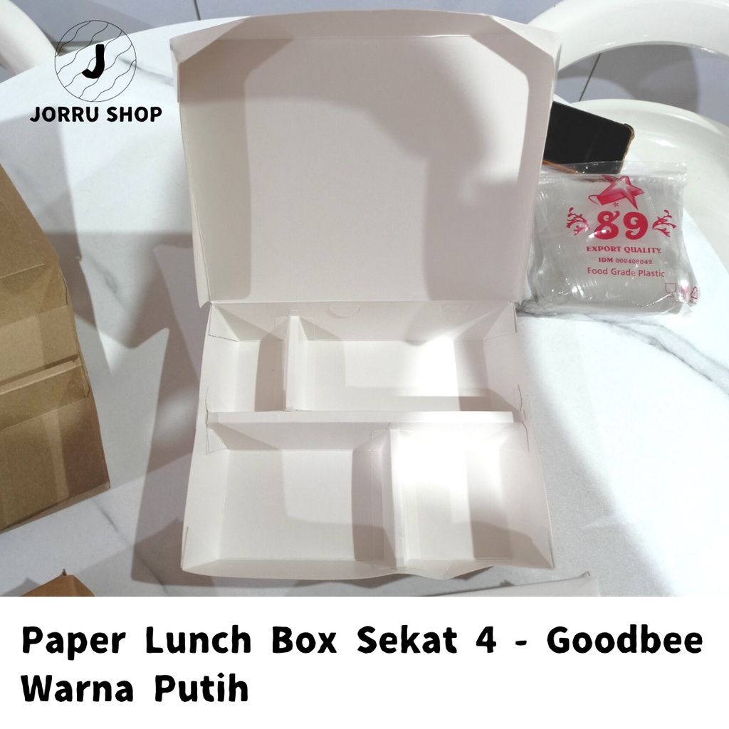 PUTIH Paper LUNCH BOX 4 SEASONS WHITE - GOODBEE // TRAY LUNCH BOX 4 ...
