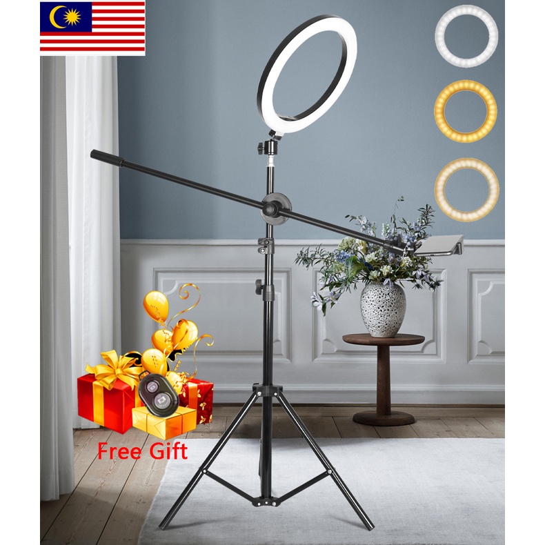With Tripod Ring Fill Light LED 26cm Stand 200cm Dimmable Photography ...
