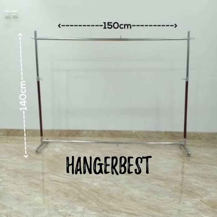 Middle Pull Clothes Goal Hanger Round Pipe Chrome Iron Material (Width ...