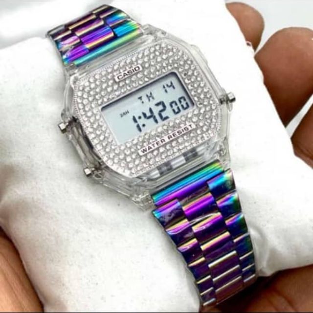 Diamond rainbow Casio watch | Shopee Malaysia