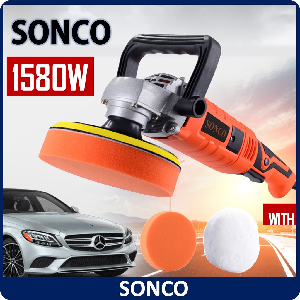 SONCO 1580W 180mm Professional Car Polisher Sander Electric Polishing ...